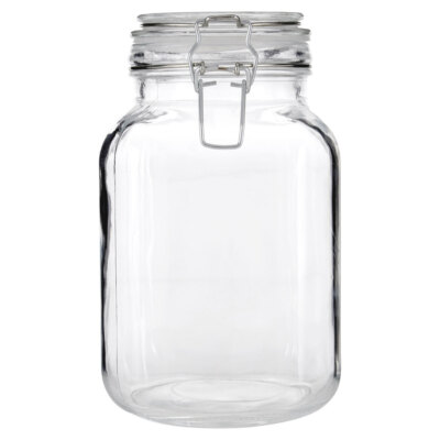 2L Clear Glass Storage Preserving Jar Airtight Seal Clip Top Container ...