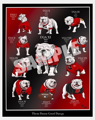 University of Georgia Bulldogs UGA 2024 Them Damn Good Dawgs Artwork ...