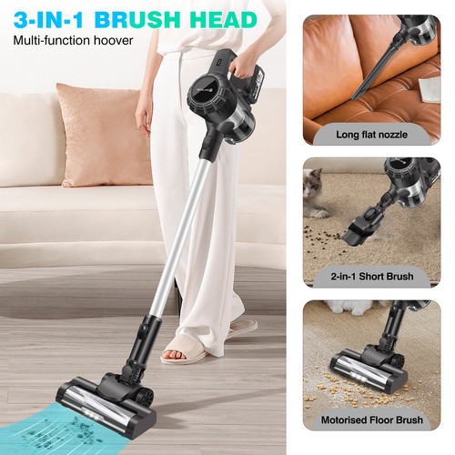 3 In 1 Cordless Upright Stick Vacuum Cleaner 350W 2 Speed Setting 65min ...