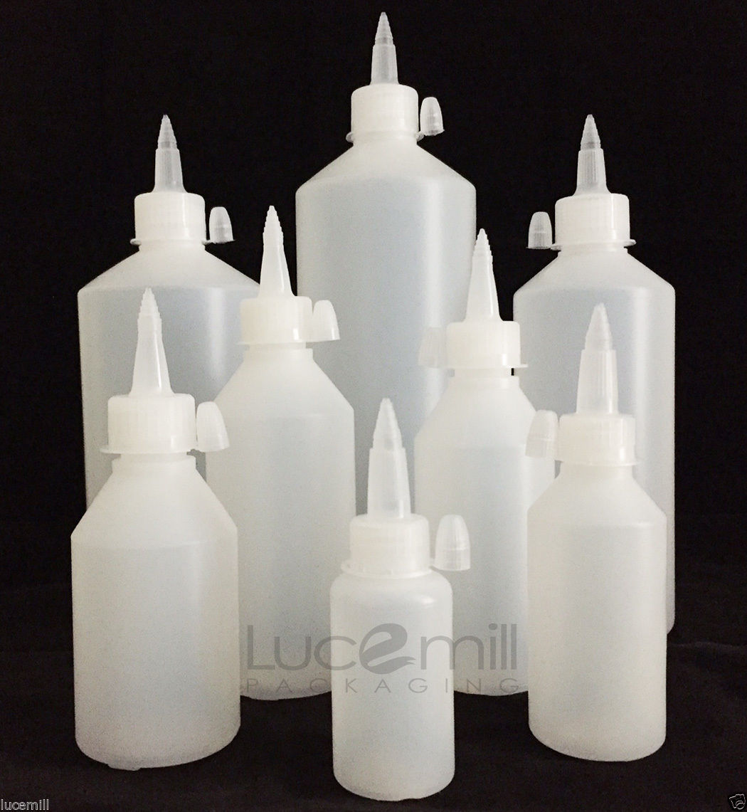 HDPE Plastic Bottles With RESEALABLE Nozzle Dropper Caps 30mm to 1Litre ...