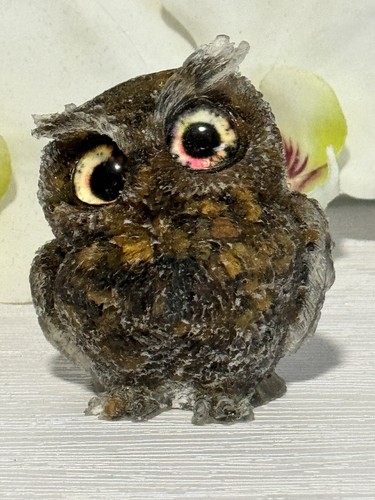 Tigers Eye Crystal Chips Owl, Set In Resin, Coloured Eyes, 60mm, AUS ...