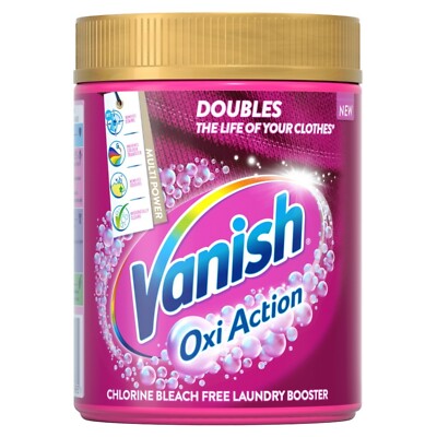 Vanish Oxi Action Powder Fabric Stain Remover Brightens Colours 470g ...