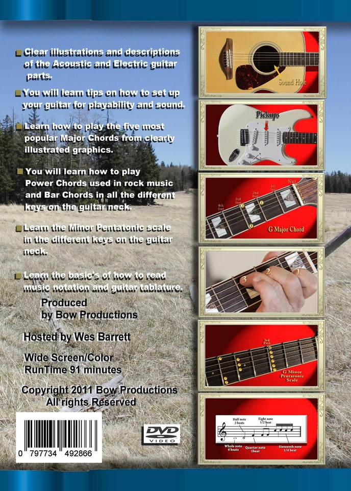 GUITAR INSTRUCTION DVD BEGINNER ACOUSTIC & ELECTRIC GUITAR LESSONS BLU ...