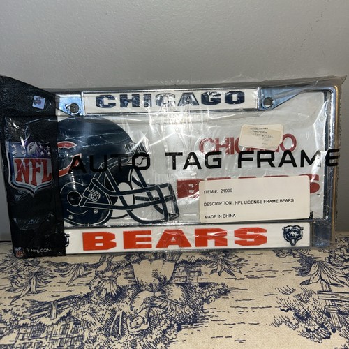 Chicago Bears Chrome Auto License Plate Frame With Tag! NEW!! | eBay