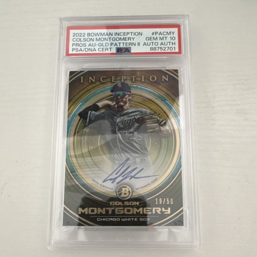 Topps 2022 Bowman Inception Colson Montgomery Gold Pattern II Auto /50 ...