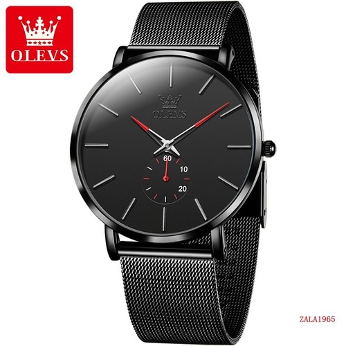 OLEVS Quartz Men's Watch Ultra-thin Case, Waterproof, Mesh Steel ...