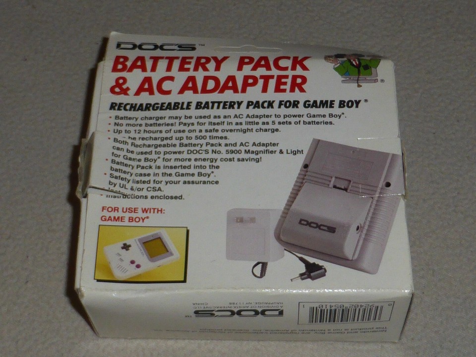 REHARGEABLE BATTERY PACK FOR GAME BOY DOCS BOXED AC ADAPTER | eBay