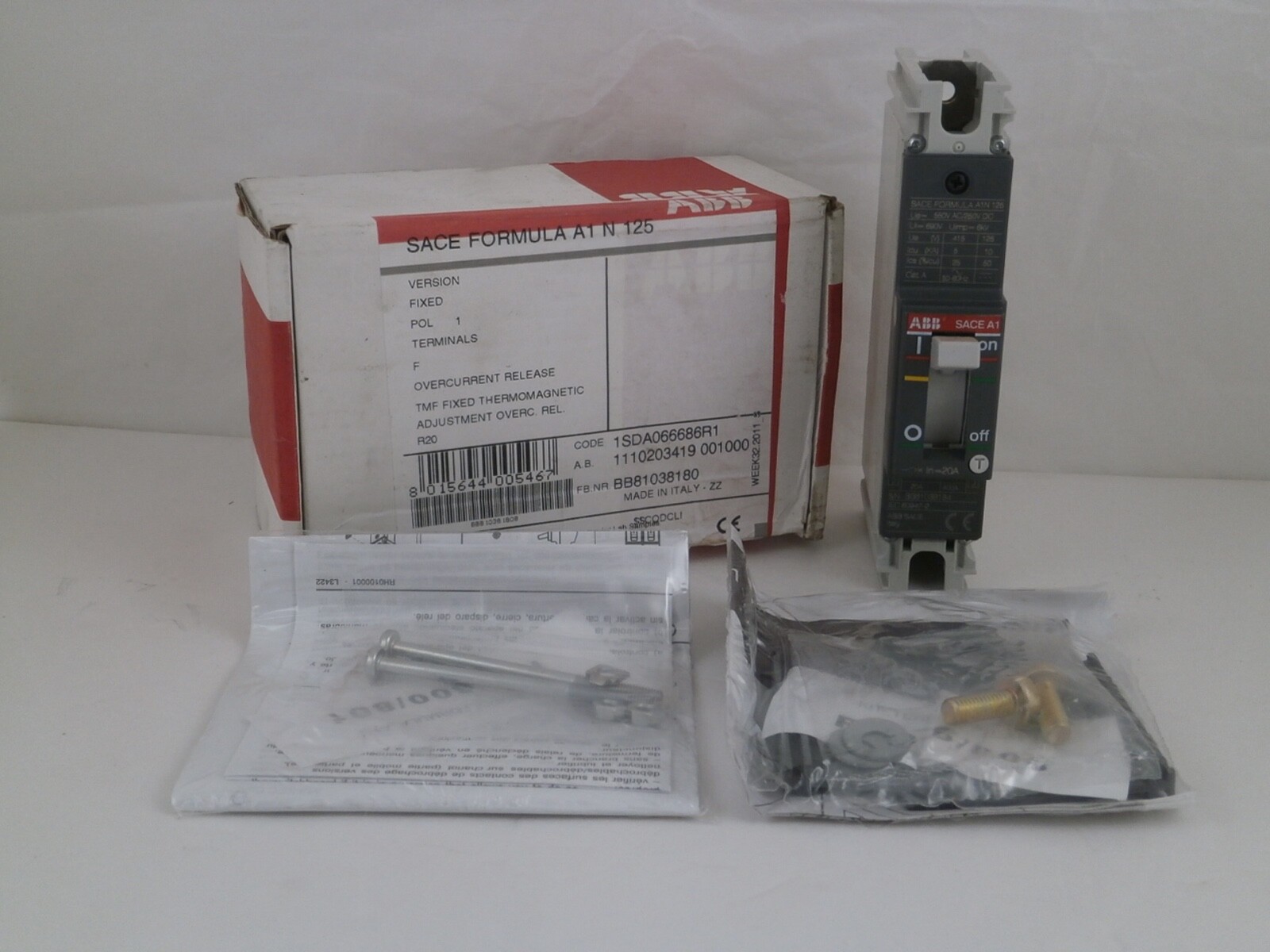 ABB SACE FORMULA A1 N1125 20 AMPS/ 1 POLE *NEW IN BOX* | eBay