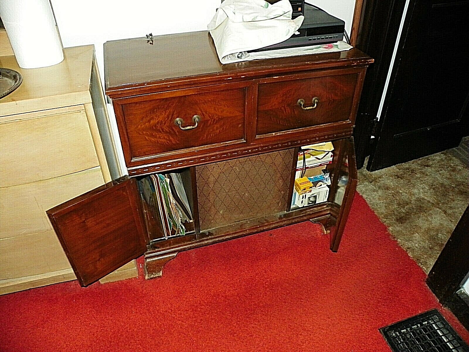 1950's DELCO Console Stereo Record Player. Very Rare. LARGE HEAVY ...