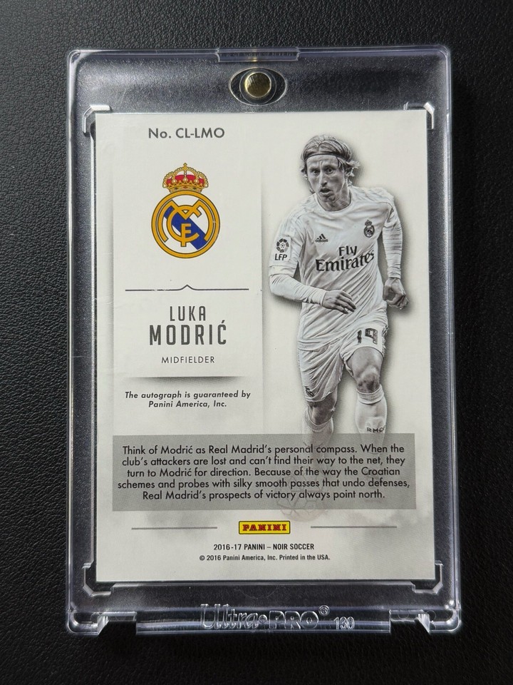 LUKA MODRIC 2016-17 PANINI NOIR SOCCER CLUB SIGNATURES AUTO REAL MADRID ...