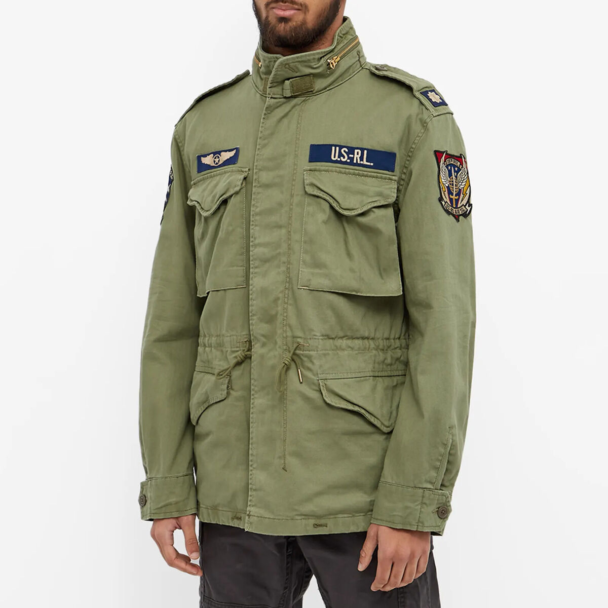 POLO RALPH LAUREN MILITARY M65 PATCHED JACKET Field Army POLO RALPH LAUREN MILITARY M65 PATCHED JACKET Field Army