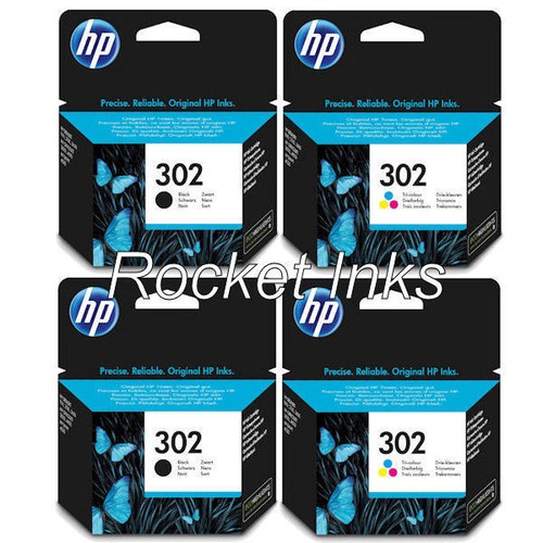2x Original HP 302 Black & Colour Ink Cartridges For OfficeJet 3835 ...