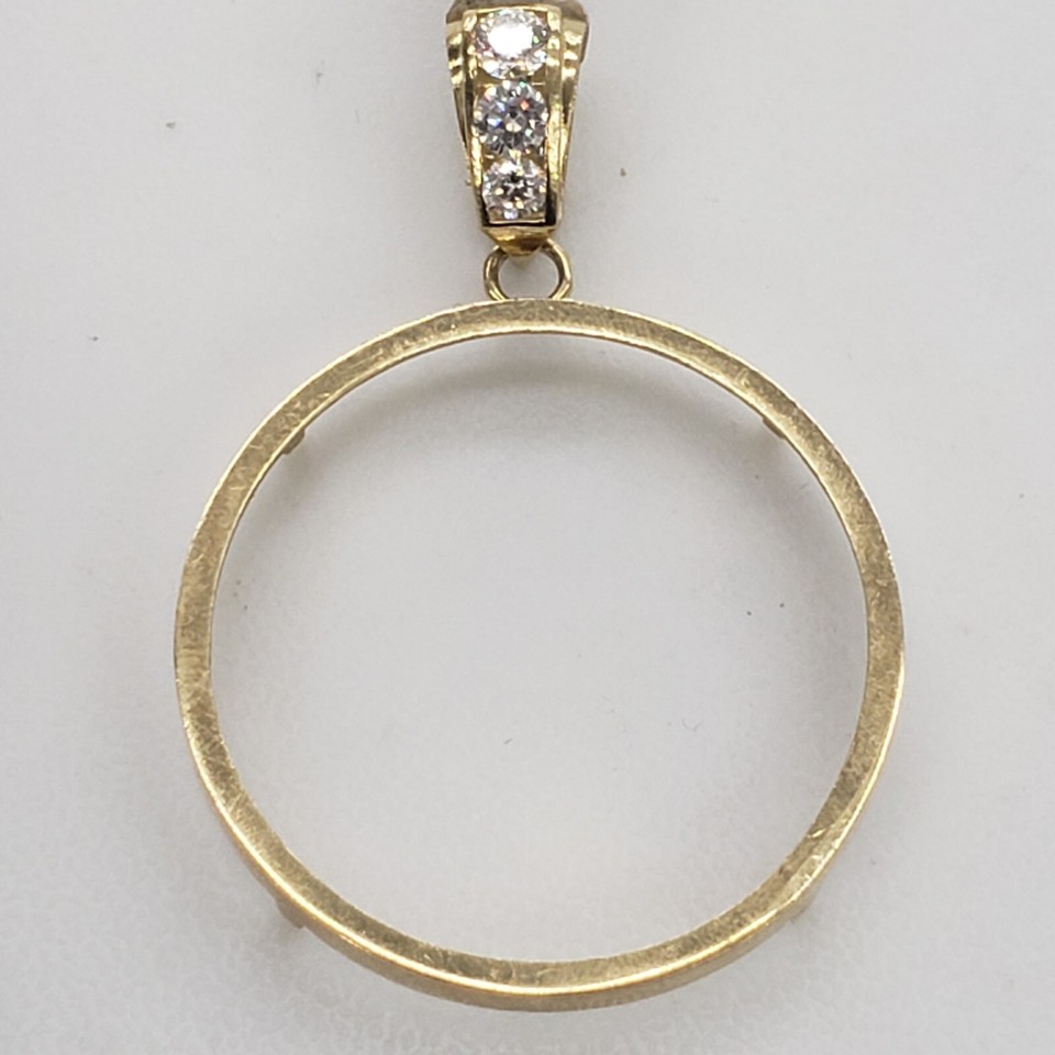 14k solid gold 4 Prong 50 pesos centenario Coin Bezel Frame pendant | eBay