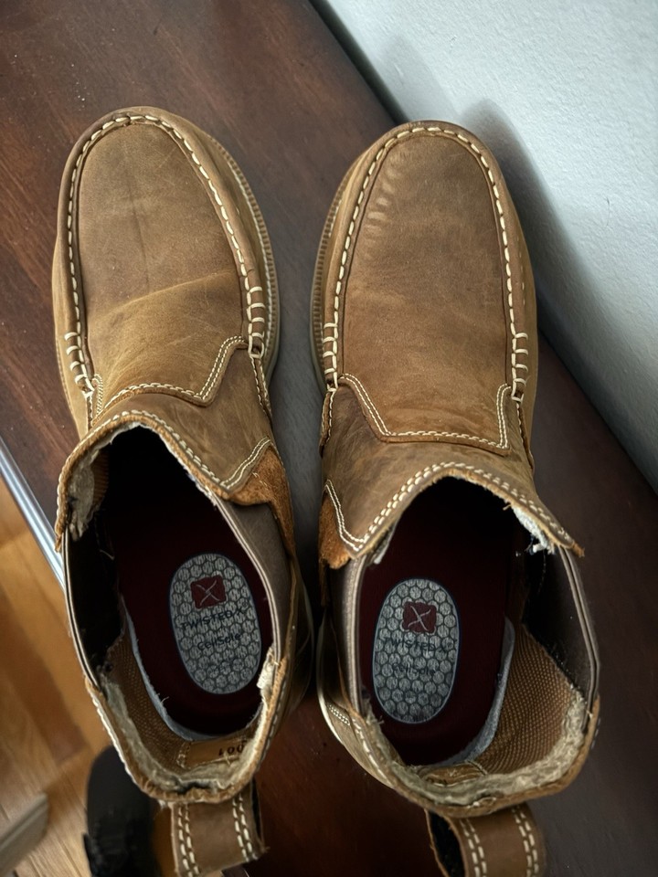 Twisted X Chelsea Wedge Work Boots Men’s Size 9 Brown Leather Composite ...