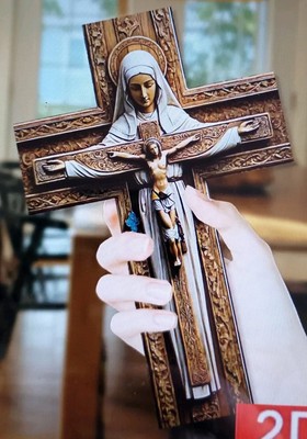 MARY & CHRIST Design WOODEN CRUCIFIX CROSS 2D Wall Decor Nice Gift ...