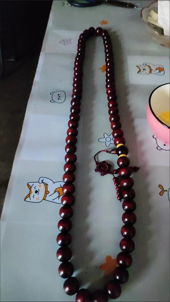 20mm*69pcs Bead Natural Wood Buddha Red Necklace Shaolin Temple ...