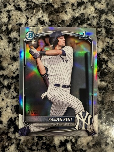 2025 Bowman Draft Kaeden Kent 1st Bowman Refractor /35 SSP Yankees | eBay