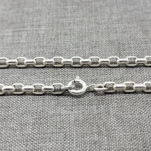925 Sterling Silver Square Rolo Necklace Chain 3mm 18 20 22 24 26 28 30 ...