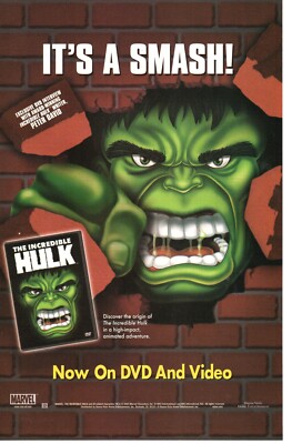 2003 THE INCREDIBLE HULK MARVEL PRINT AD - ORIGIN ANIMATED DVD VHS ...