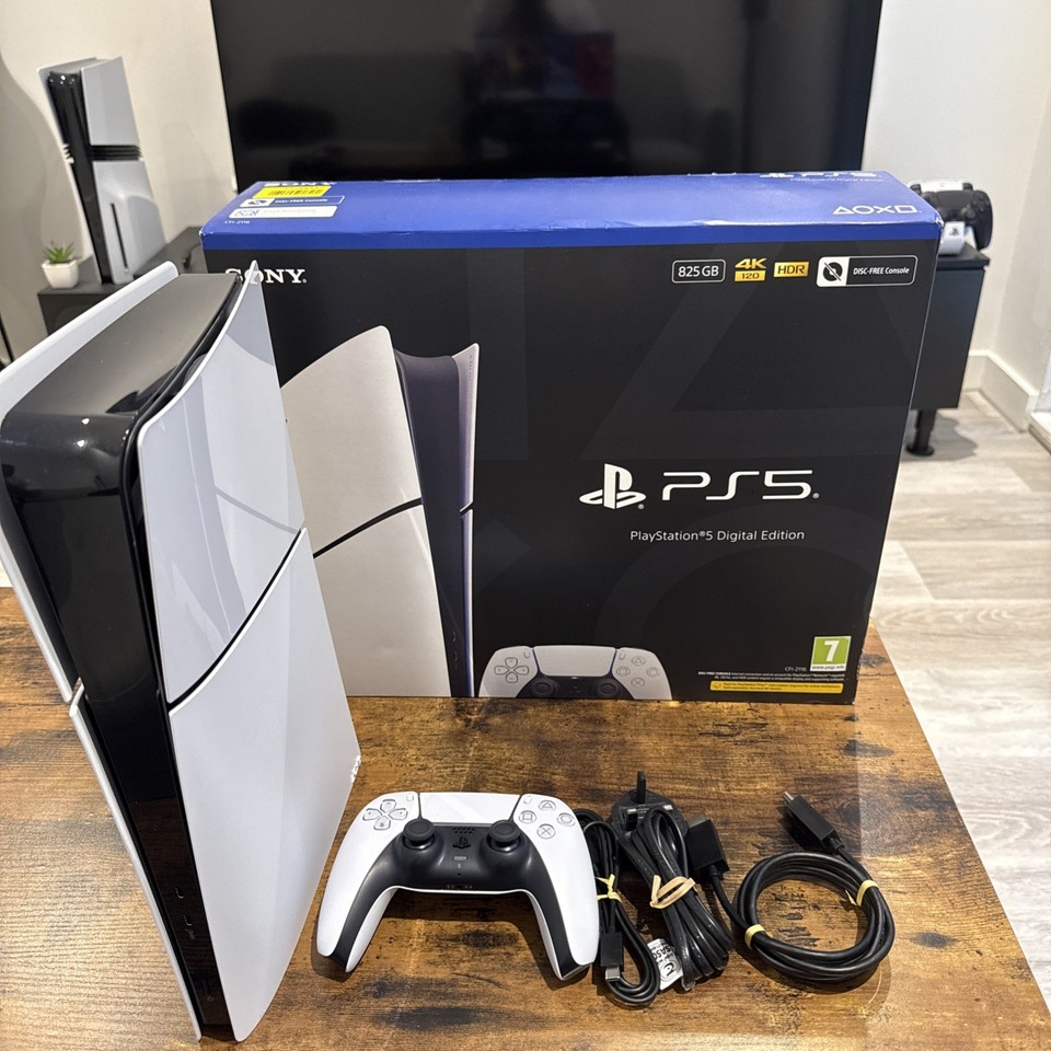 Sony PlayStation PS5 Digital Edition 1TB White, 1 Controller + All ...