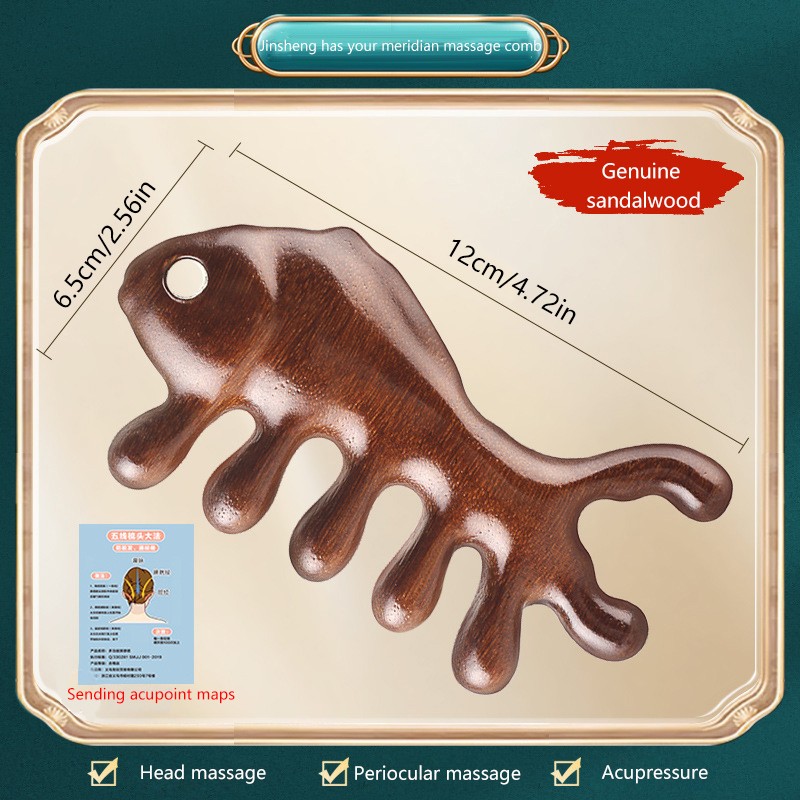 Goldfish Shape Sandalwood Massage Comb Head Face Eye Shoulder Neck ...