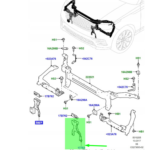 LR RANGE ROVER VELAR L560 FRONT BUMPER LEFT MOUNT BRACKET LR143161 NO🇺🇸 ...