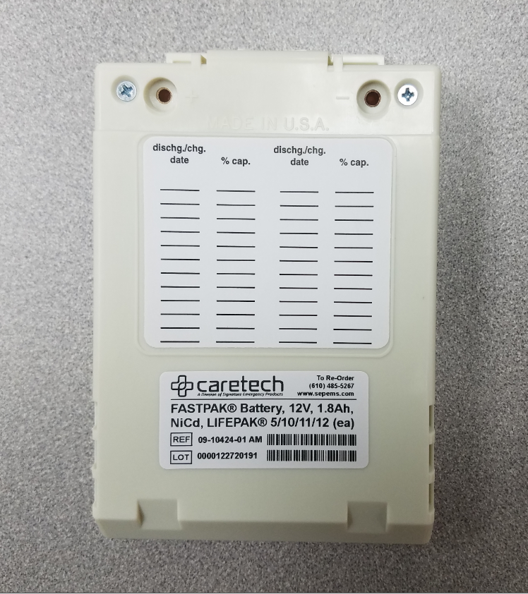 PHYSIO CONTROL LIFEPAK 12, 11 & 10 FASTPAK BATTERY ZOLL PHILIPS ...