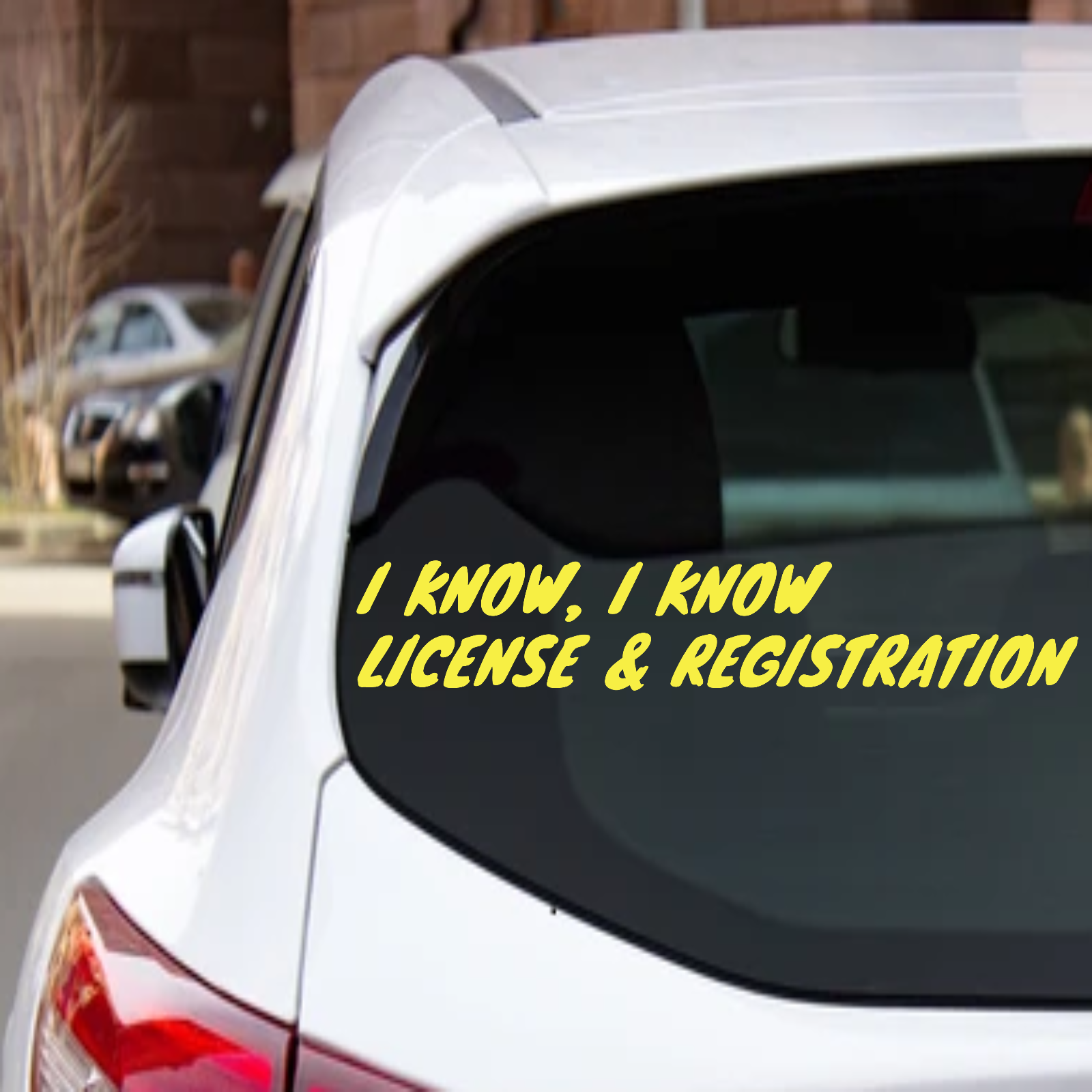 I Know I Know License & Registration Decal Stickers Truck Motorcycle ...