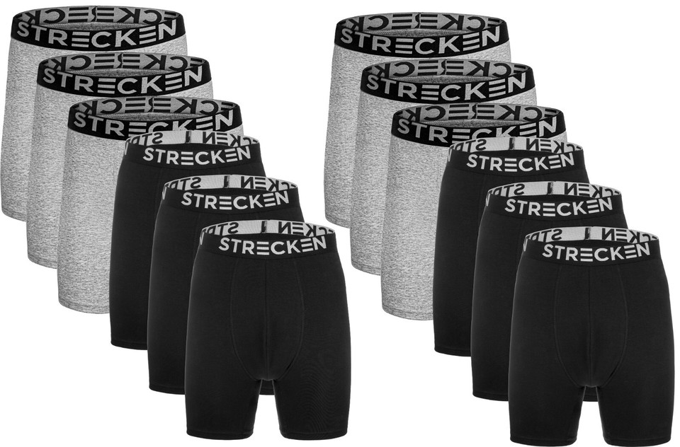 12 Pairs BIG MEN Boxer Briefs 3X 4X 5X Black or Black - Gray Big and ...