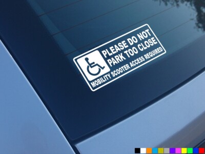 MOBILITY SCOOTER ACCESS REQUIRED CAR STICKERS DECALS WINDOW DISABLED ...