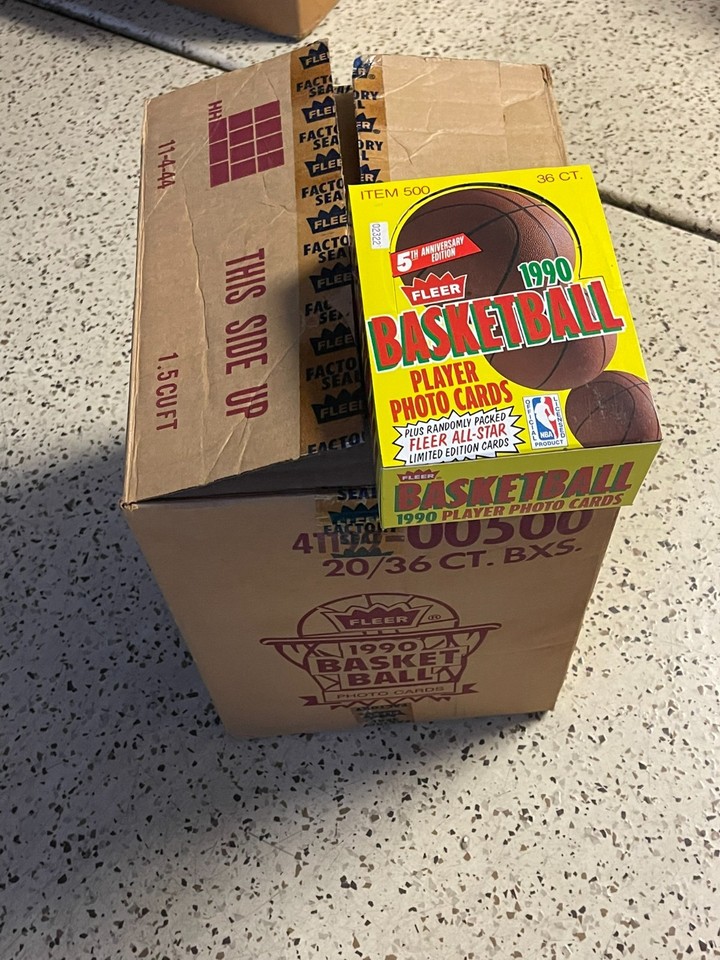 1990-91 Fleer Basketball NBA Cards Wax Box 36 Packs w/possible Michael ...