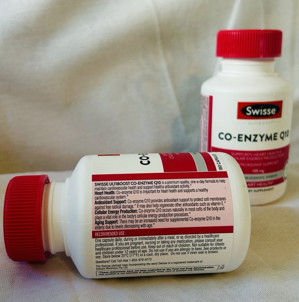 Lot 2 Swisse CoQ10 135mg 180 Caps Heart Health Antioxidant Supplement ...