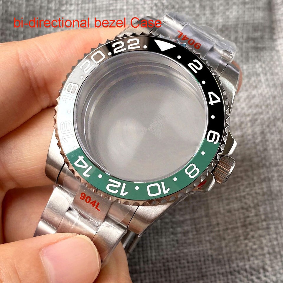 40mm Bidirectional Bezel Watch Case 10ATM NH35 ETA2824 PT5000 Sapphire ...