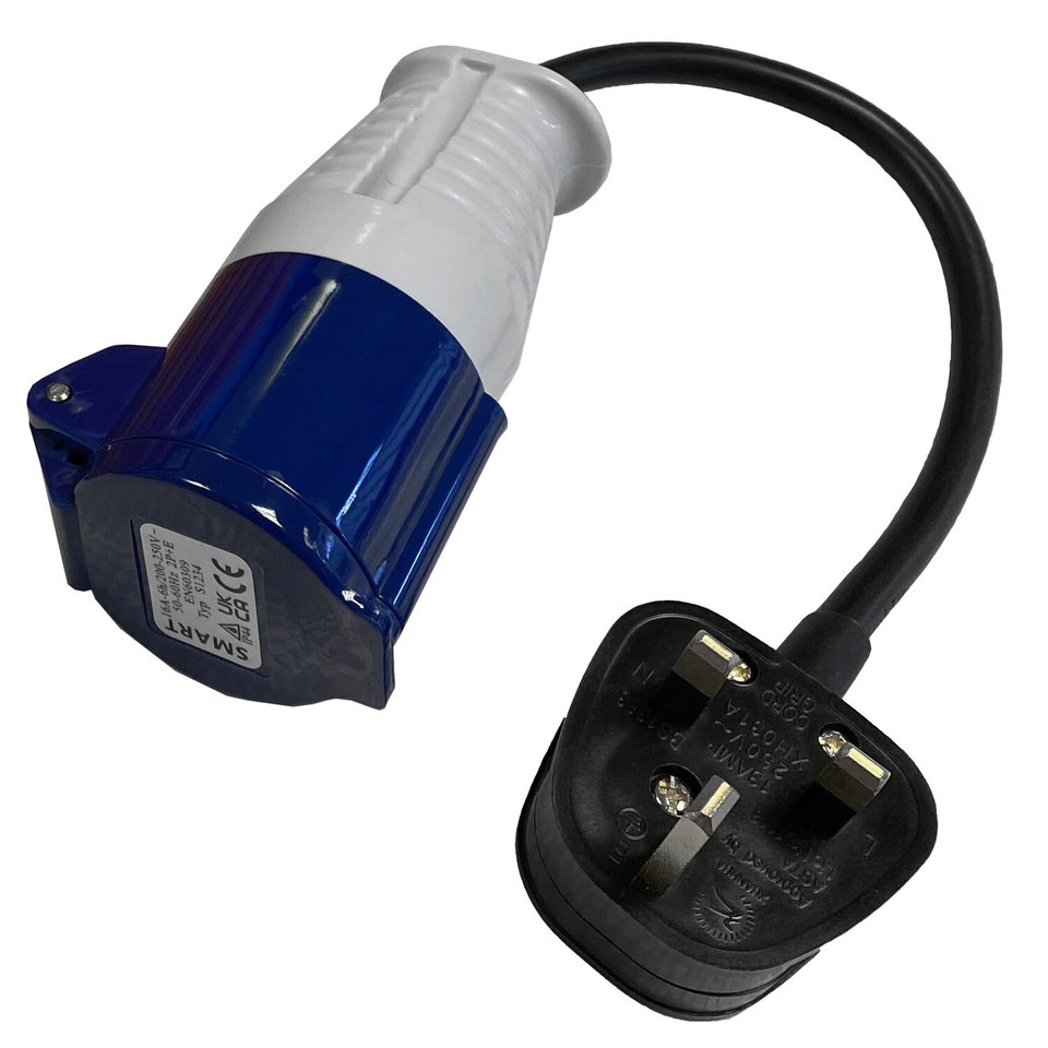 25M CARAVAN HOOK UP CABLE EXTENSION LEAD + ADAPTOR PLUG motorhome ...