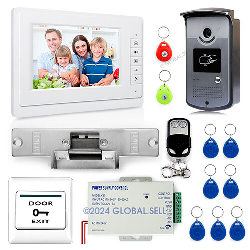 Wired Video Door Phone Doorbell Entry System Keyfob Unlock + Strike ...