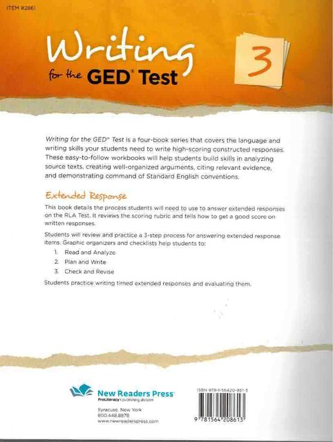 Writing for the GED : Extended Response and Short Answers by New Readers Press (2013, Other) for ...