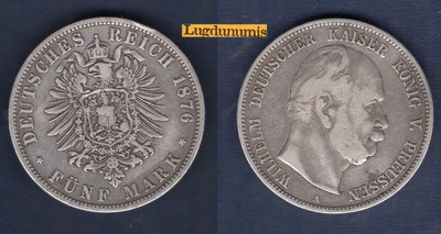 Allemagne – 5 Mark Funf 1876 A Berlin TB TTB SPrusse Prussia- Germany ...