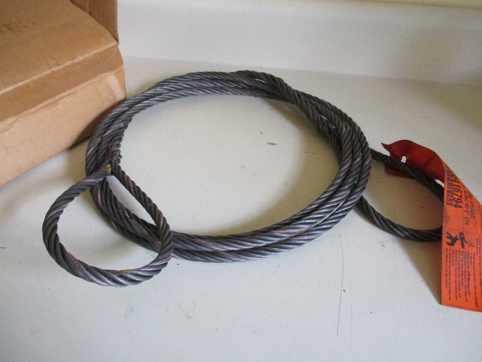 Mazzella Hand Taper and Concealed Wire Rope Sling, Eye-and-Eye, 6 x 37 ...