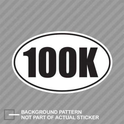 Oval 100K Sticker Decal Vinyl 100km 100 kilometer euro oval ultra ...