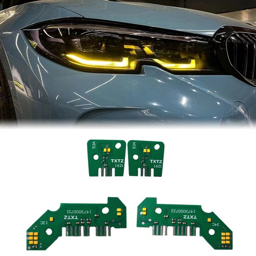 Yellow LED Boards For 2019-21 BMW G20 330i M340i Headlight DRL Turn ...