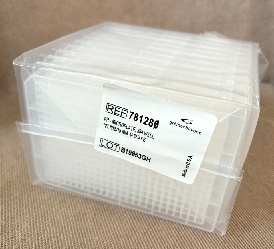New Greiner Bio-One 781280 Microplate 384 well PP V-Bottom Natural 10 ...