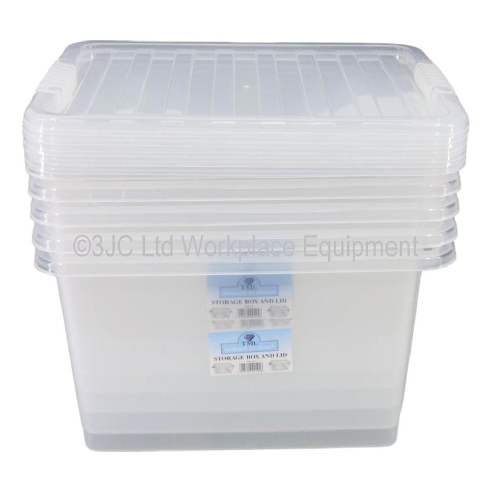 NEW British Made TML Clear Plastic Storage Box Boxes or Clear Lids 13 ...