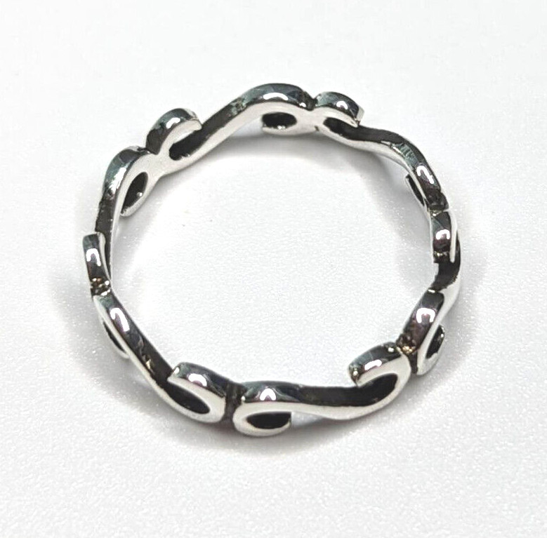 Sterling Silver Letter S Link Band Fashion Ring NEW | eBay