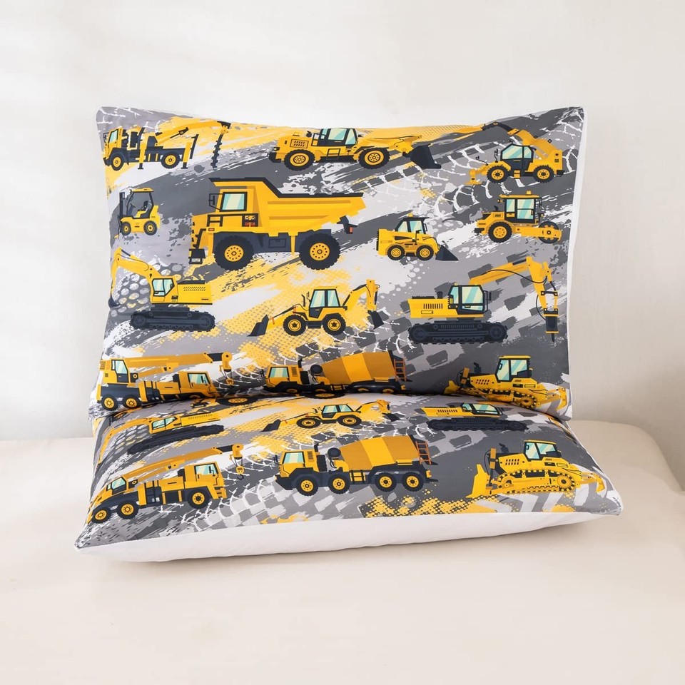 Boys Construction Bedding Set Full Size Comforter for Kids Tractor ...