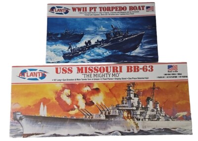 Atlantis Navy WWII PT Torpedo Boat & USS Missouri Plastic Model Kits ...