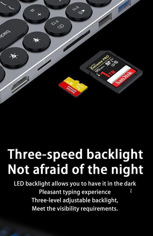 RGB Backlit Wired Keyboard USBC Hub3.0 SD Docking Station For Laptop ...