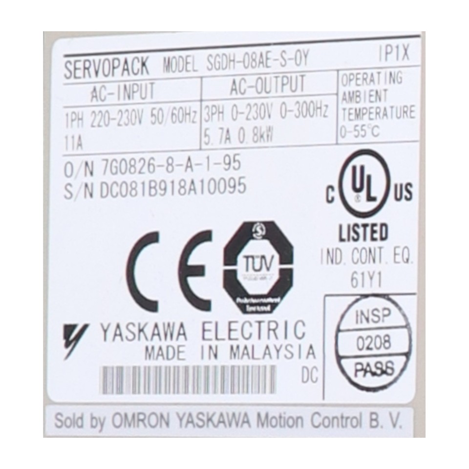Yaskawa SGDH-08AE-S-0Y Used UMP | eBay Australia