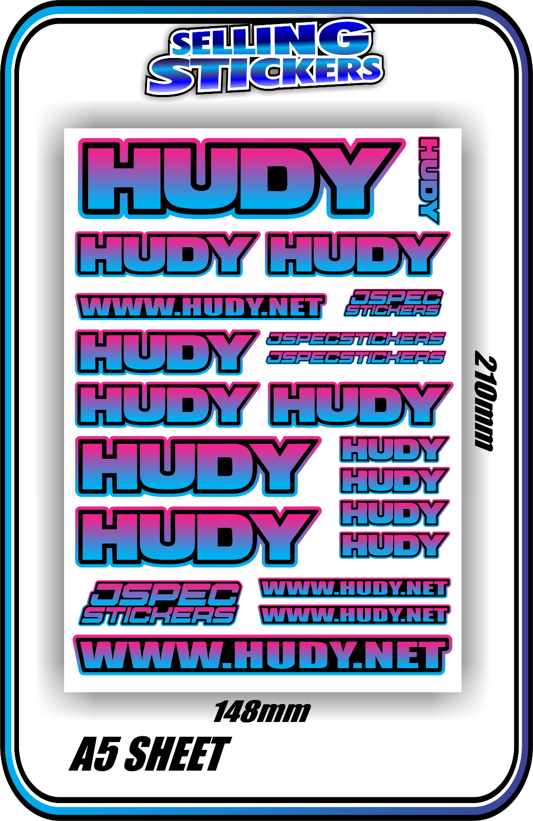 HUDY RC STICKER SET BRAND EP IC LOGO TOOL 1/12 1/10 1/8 CAR BUGGY XRAY ...