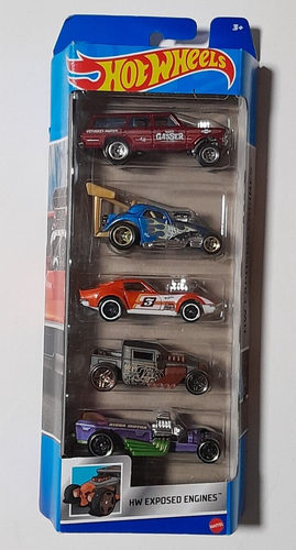 Hot Wheels HW Exposed Engines 5 Pack 2023 1:64 Scale Basic Cars Mattel ...