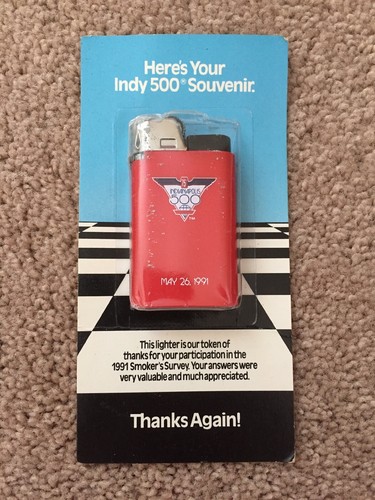 INDY 500 May 26, 1991 Cigarette Lighter- Vintage Souvenir INDIANAPOLIS ...